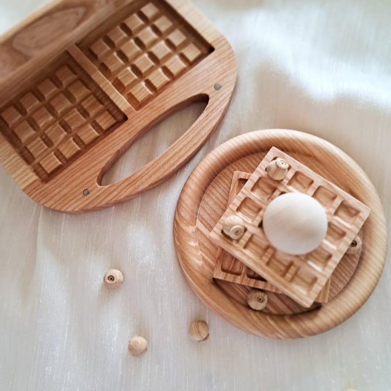 Wooden Waffle Maker Toy: Pretend Play Kitchen Set - Etsy