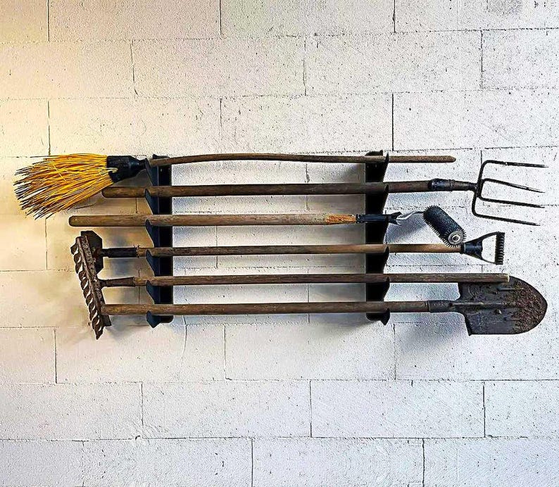 Rack Tool Garden Hooks. Wall Garage Shed Hanger Storage Organiser Mount ...