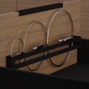 PAN LID HOLDER Storage Rack, Wall Mount Pot Cover, Organizer Kitchen ...