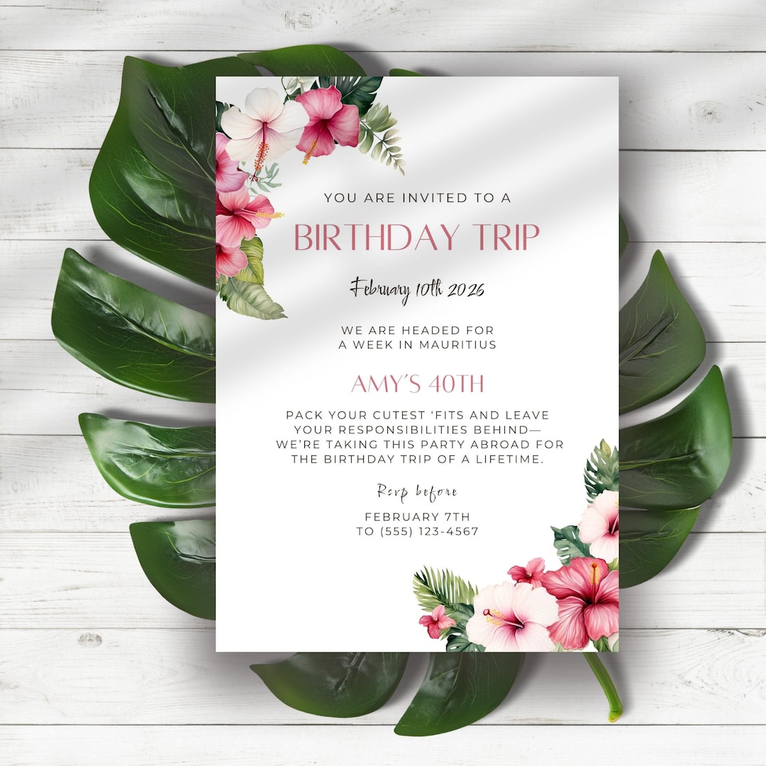 Birthday Trip Invitation, Besties Girls Trip Invite, 40th Birthday ...