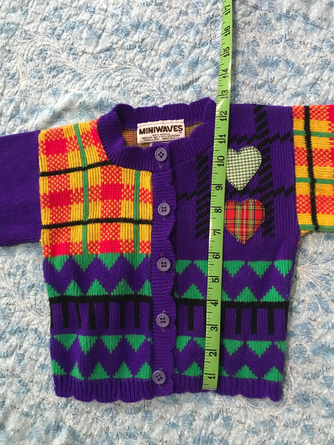 Vintage Nineties Eighties Miniwaves Sweater Purple Cardigan Button Down ...