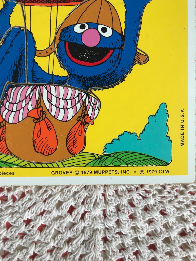 Vintage Sesame Street Grover Wooden Kids Puzzle Eighties Toddler Toy - Etsy