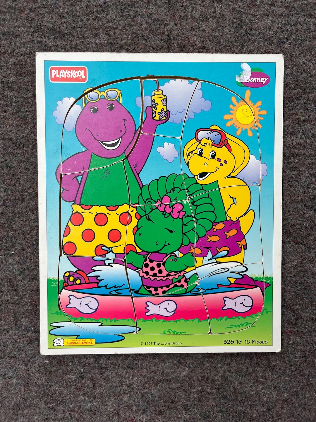 Vintage Nineties Barney Puzzle Purple Dinosaur Preschool Playskool - Etsy
