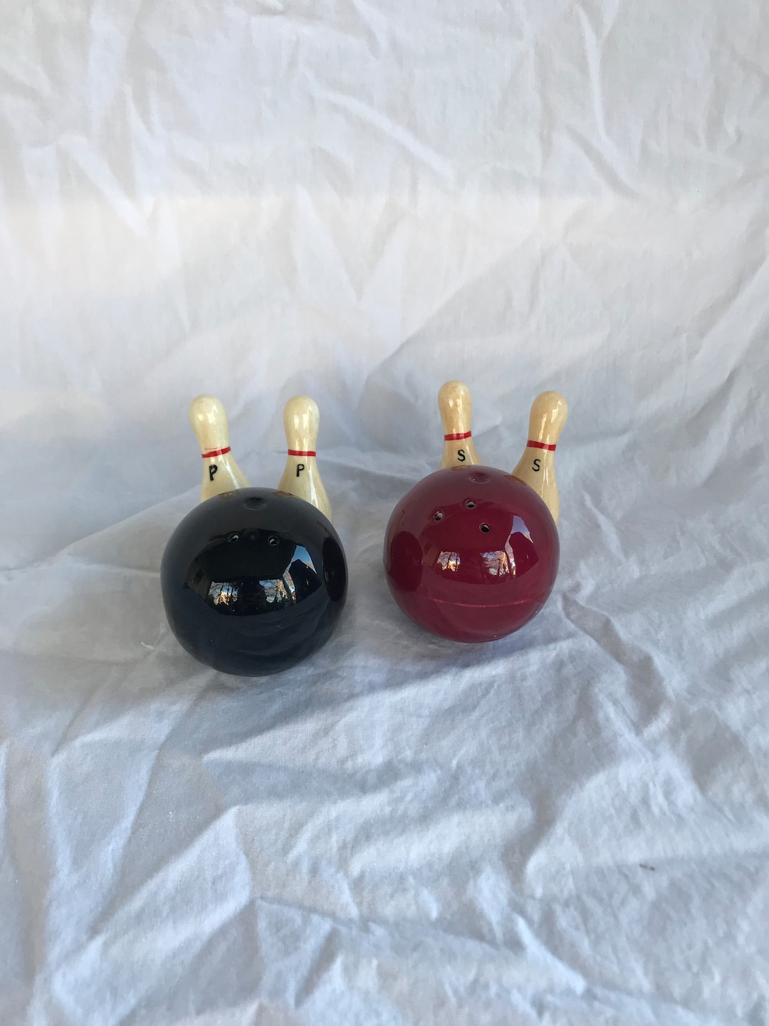 Vintage Bowling Ball Salt and Pepper Shakers Shaker Set - Etsy