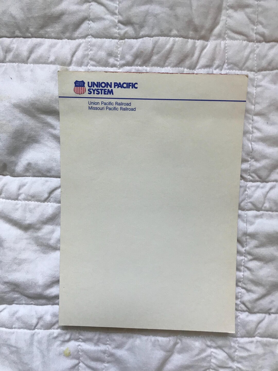 Vintage Union Pacific Railroad Missouri Pacific Railroad System Notepad ...