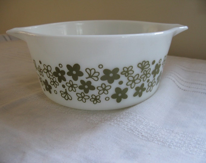 Pyrex Vintage White Spring Blossom Green Crazy Daisy Flowers Bowl - Etsy
