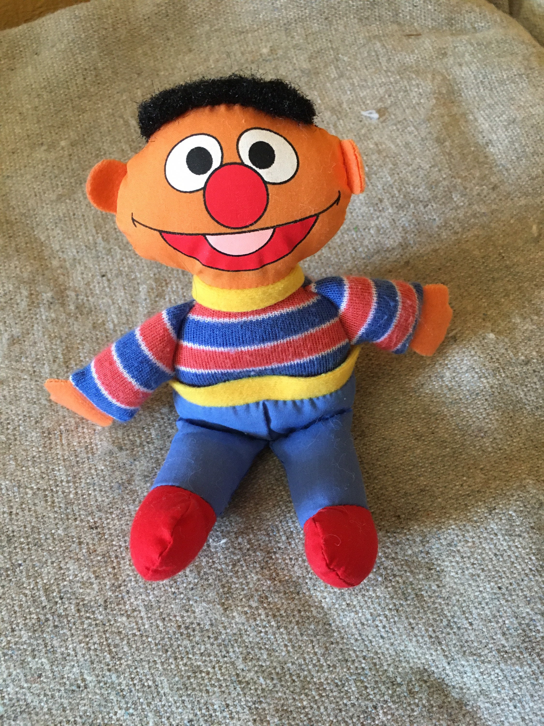 Vintage Sesame Street Plush Ernie Stuffed Animal Beanie Toy - Etsy