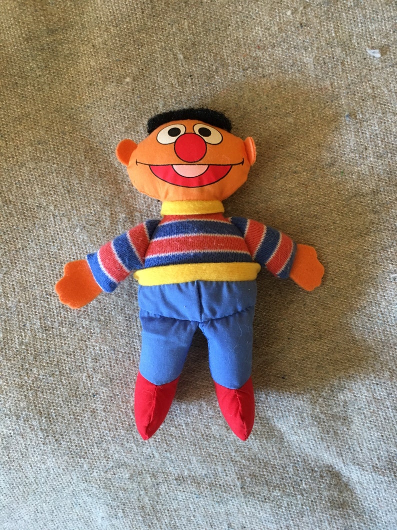 Vintage Sesame Street Plush Ernie Stuffed Animal Beanie Toy - Etsy
