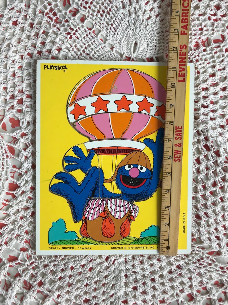Vintage Sesame Street Grover Wooden Kids Puzzle Eighties Toddler Toy - Etsy