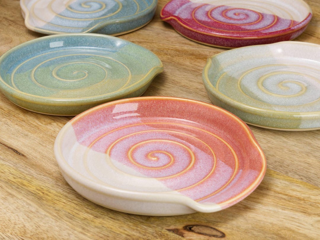 Handmade Ceramic Spoon Rest: Sussex Studio Pottery, Sea-smoothed Pebble Glaze - Etsy