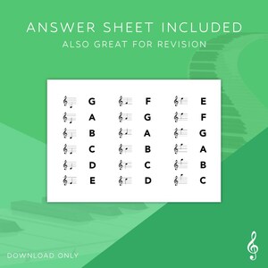Treble Clef Notes Flashcards/memory Game for Piano and Keyboard - Etsy