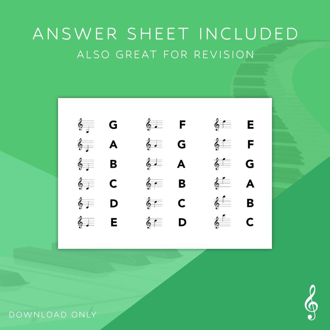 Treble Clef Notes Flashcards/memory Game for Piano and Keyboard - Etsy