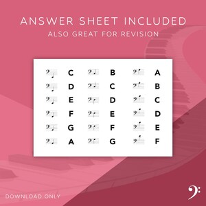 Bass Clef Notes Flashcards/memory Game for Piano and Keyboard - Etsy