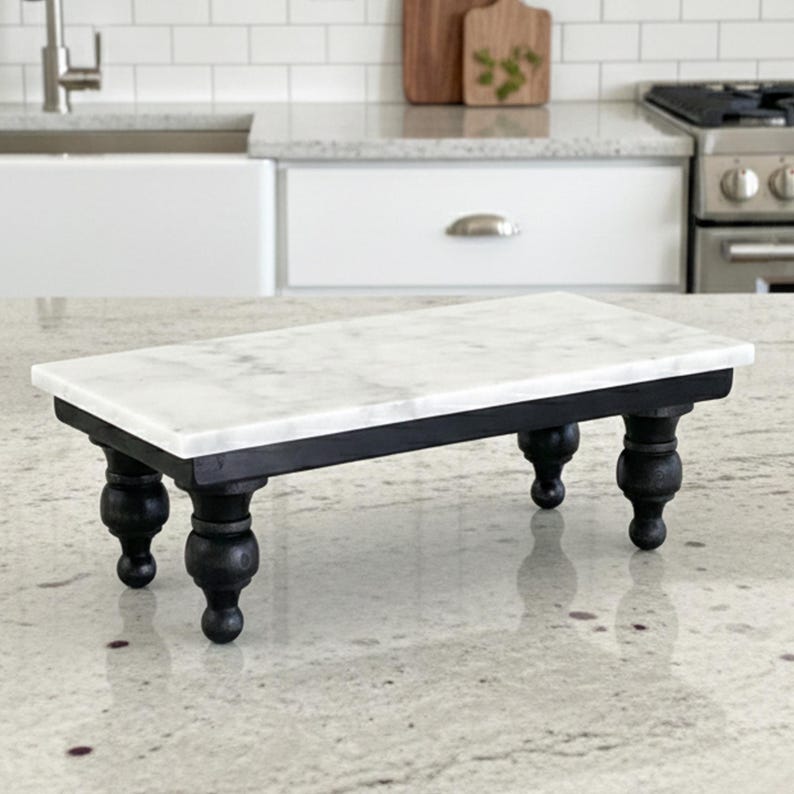 Carrara Marble and Wood Riser for Display - Etsy