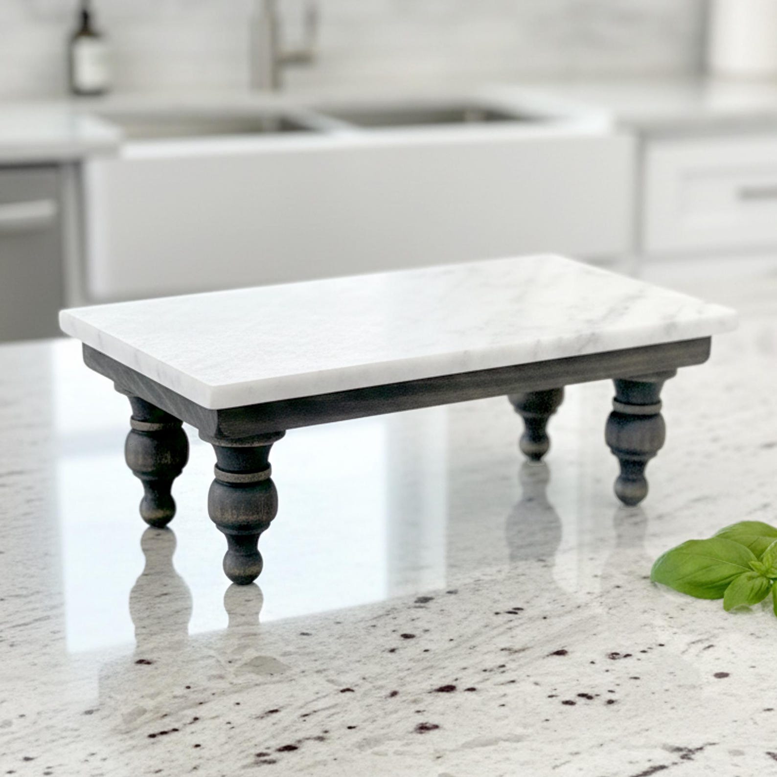Carrara Marble and Wood Riser for Display - Etsy