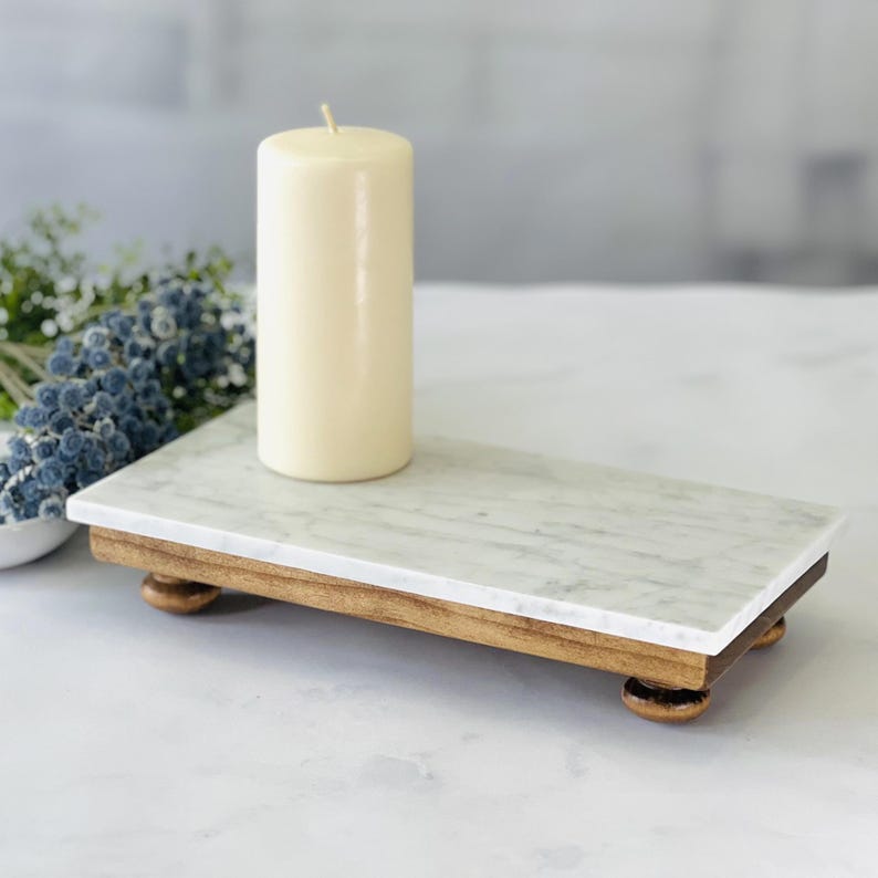 Carrara Marble and Wood Riser for Display - Etsy