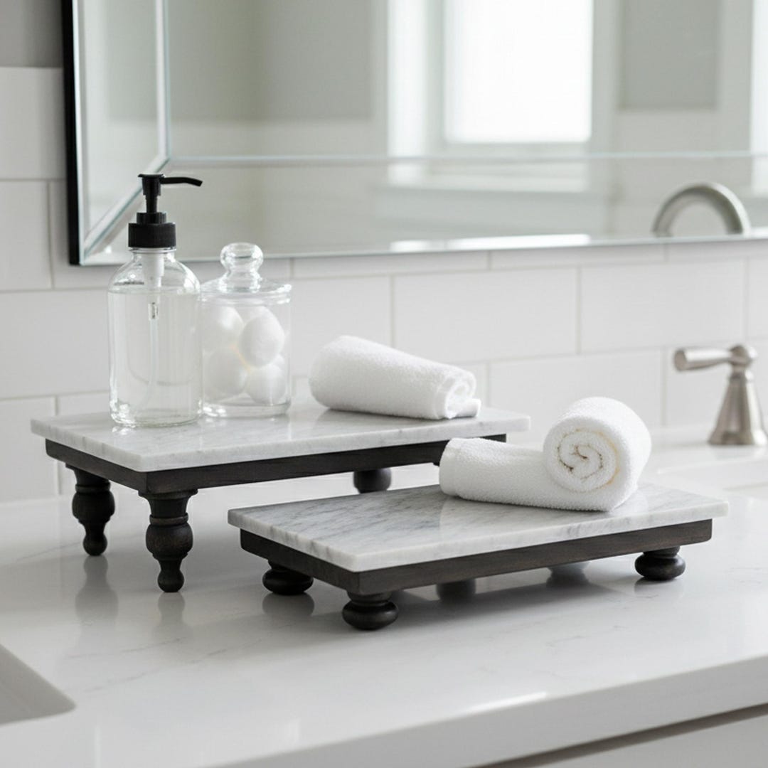 Carrara Marble and Wood Riser for Display - Etsy