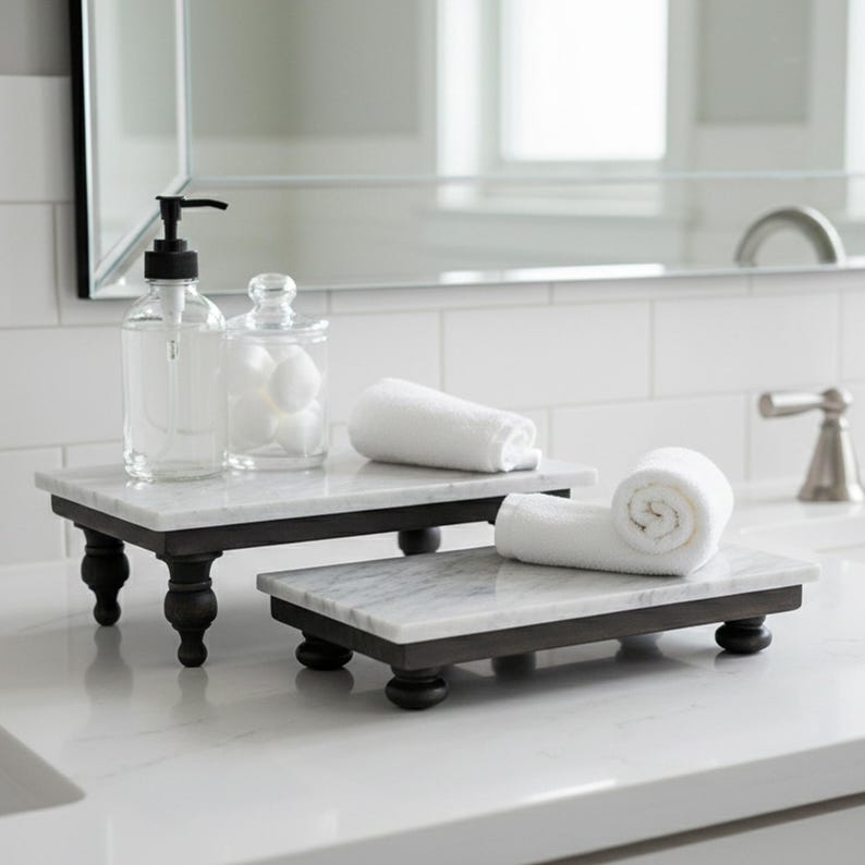 Carrara Marble and Wood Riser for Display - Etsy