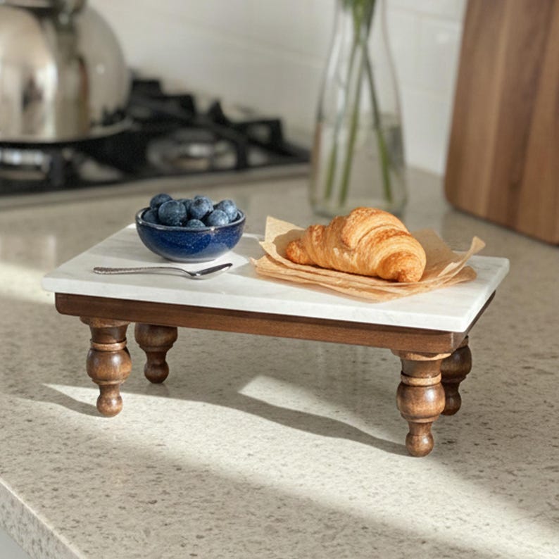 Carrara Marble and Wood Riser for Display - Etsy