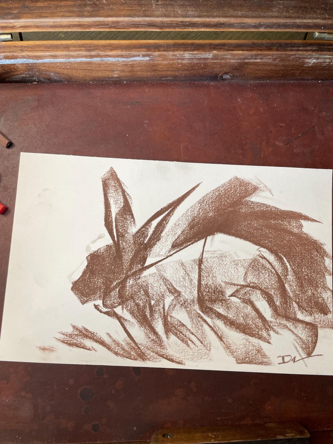 Rabbit Charcoal Drawing (original, Signed) - Etsy