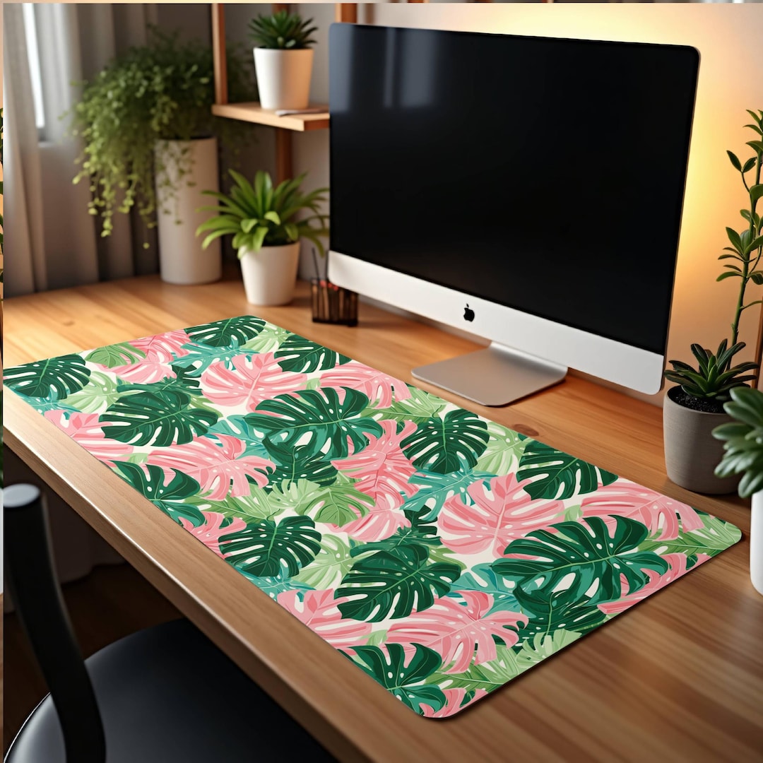 Home Decor, Desk Office Accessory, Pretty Botanical Desk Mat, Chic ...