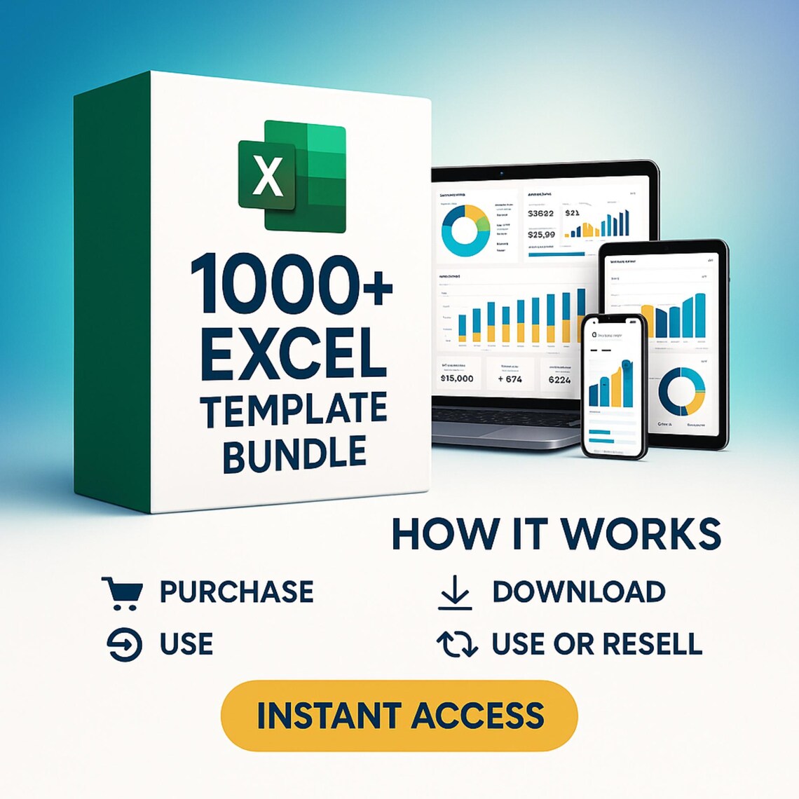 Excel Spreadsheet Templates Bundle: Financial, Business & Data Analysis ...