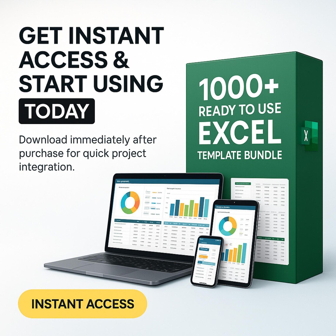 Excel Spreadsheet Templates Bundle: Financial, Business & Data Analysis ...