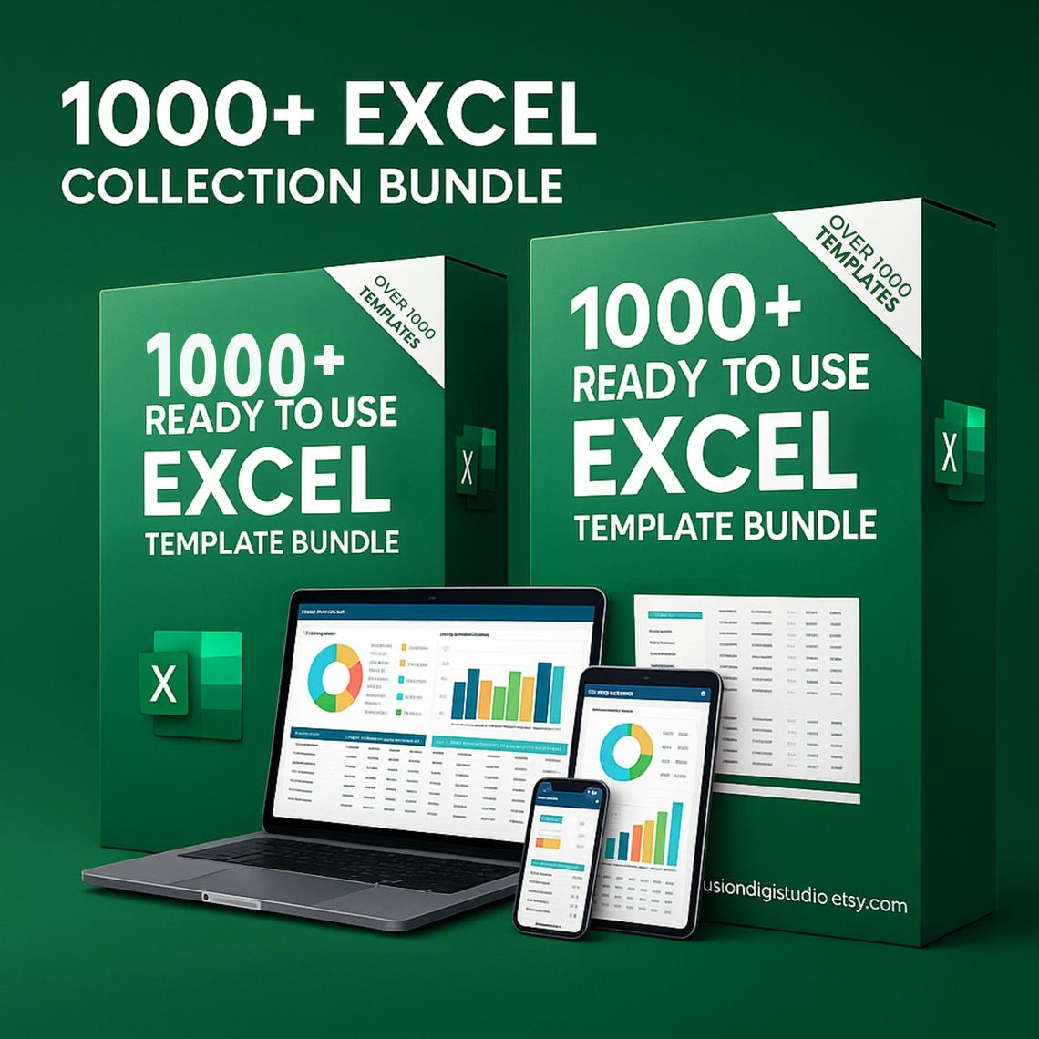 Excel Spreadsheet Templates Bundle: Financial, Business & Data Analysis ...
