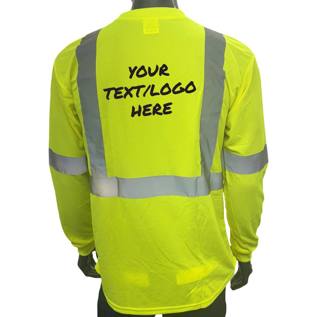 Custom Printed Personalized Hi-vis Reflective Safety Long Sleeve T ...