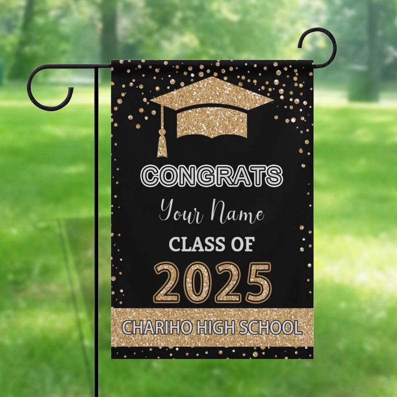 Custom Name & Photo Grad Garden Flag, Personalized Grad Gift for Yard ...