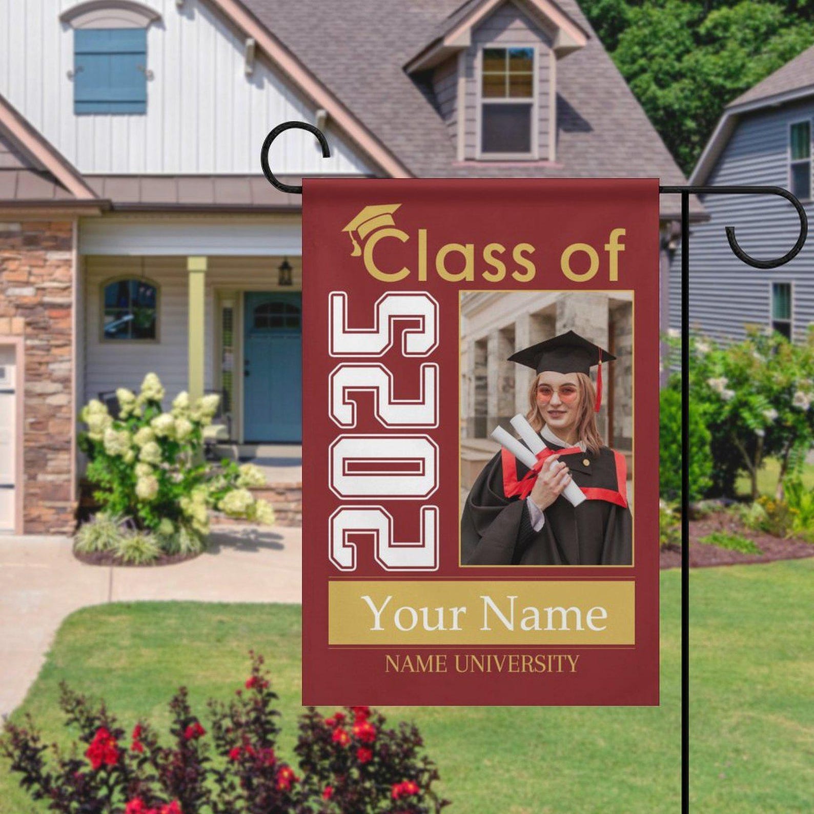 Custom Name & Photo Grad Garden Flag, Personalized Grad Gift for Yard ...