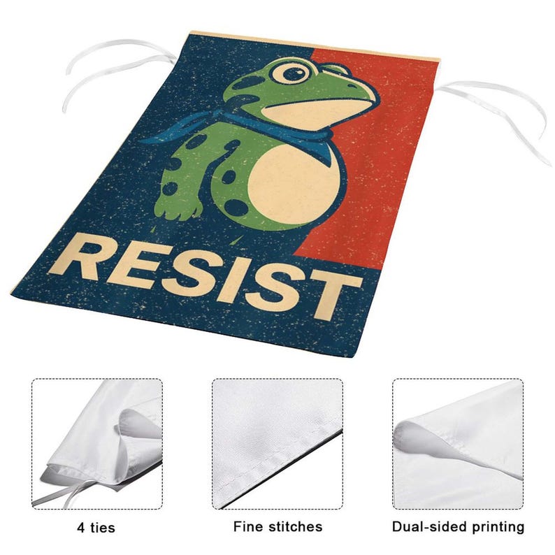 Resist Portland Frog Protest Garden Flag, Resist Frog ICE Garden Flag ...