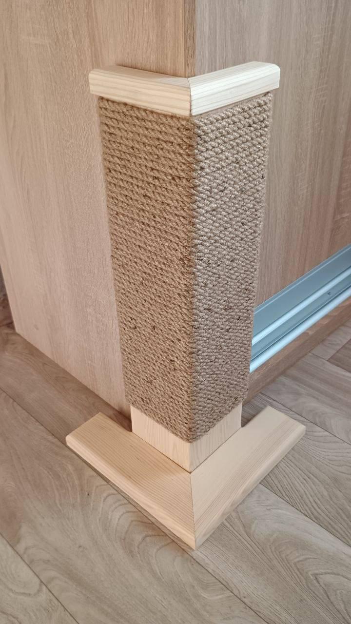 Wall-mounted Corner Cat Scratcher – Space-saving Wooden Sisal ...