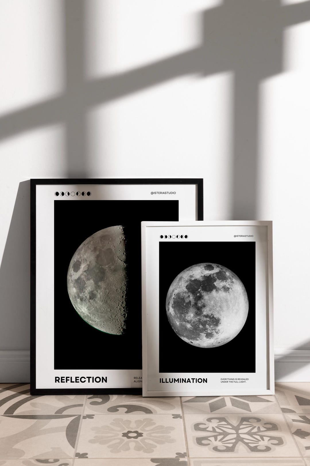 Lunar Phases Poster Bundle Printable Wall Art Moon Cycle Digital ...