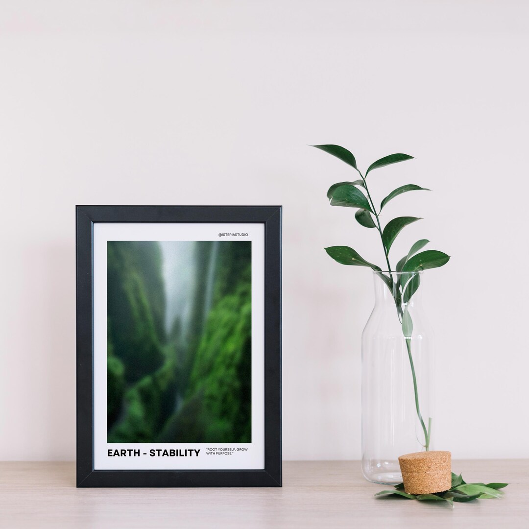 Earth Element Poster, Stability | Green Aura Wall Art for Grounding ...
