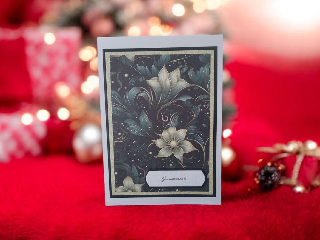 Handmade Flower Christmas Card - A5 Size - Grandparents - Etsy
