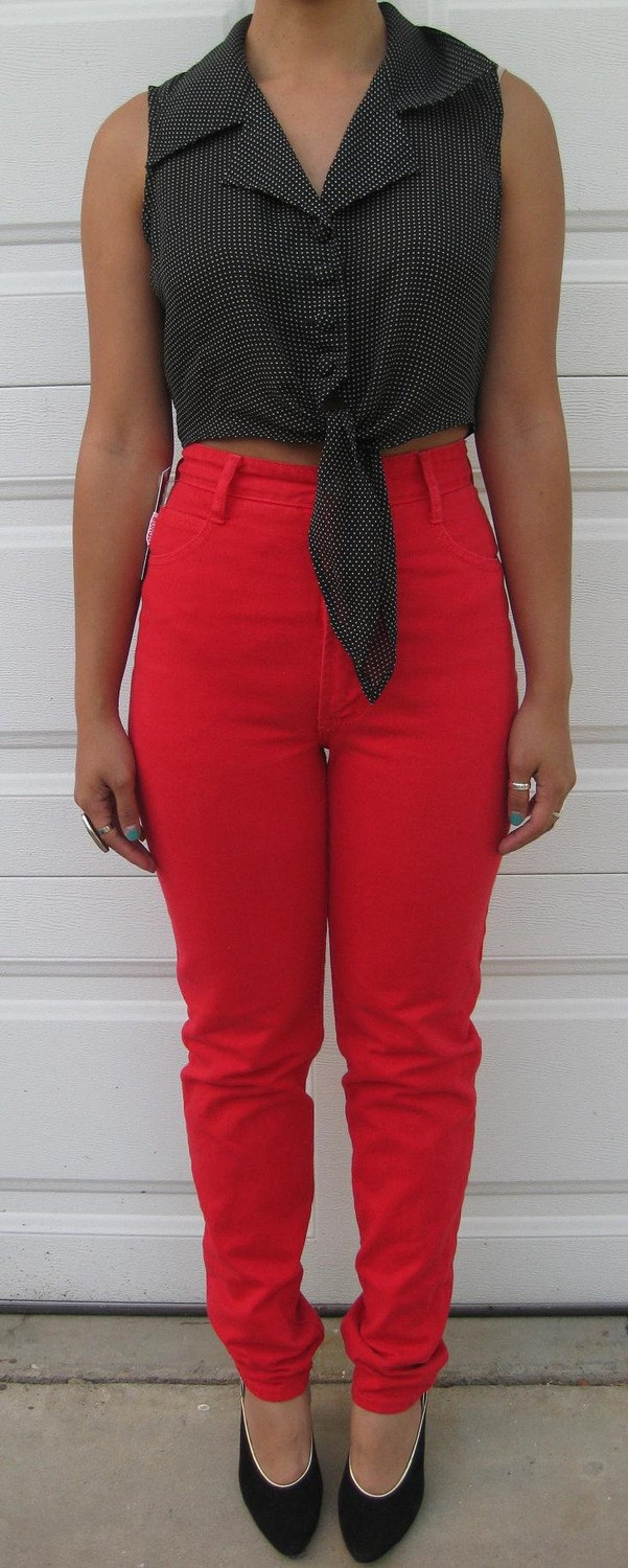 Vintage Bongo Red Denim Pants | Etsy