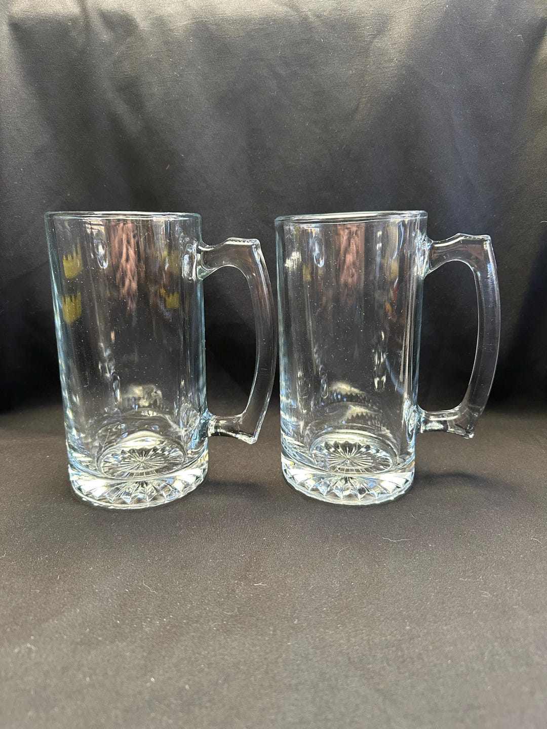 Vintage Heavy Glass Beer 1 Liter Mugs - Etsy