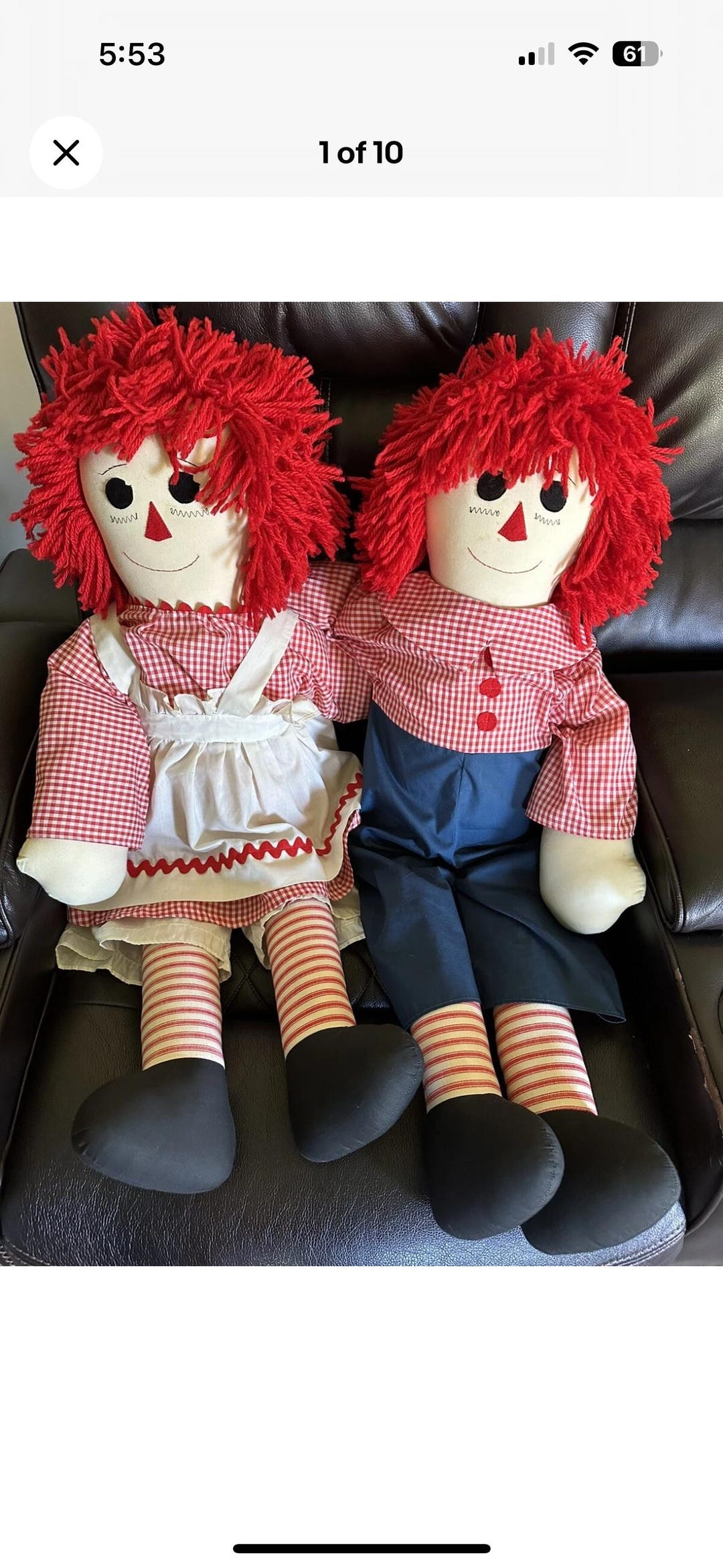 Dolls Raggedy Ann and Andy Vintage Doll Set 36 Inches - Etsy
