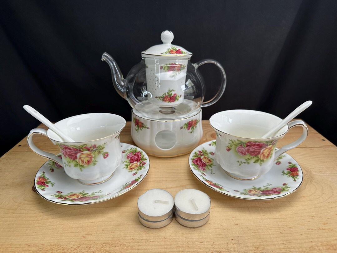 Kendal 24 Oz Tea Maker Teapot Warmer With Cups, Saucers, Spoons ...