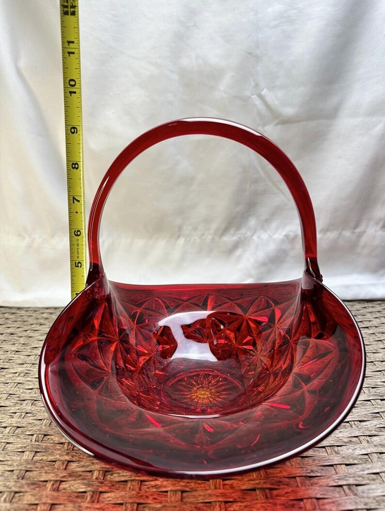 Vintage Indiana Amberina Glass Flower Fruit Basket - Etsy