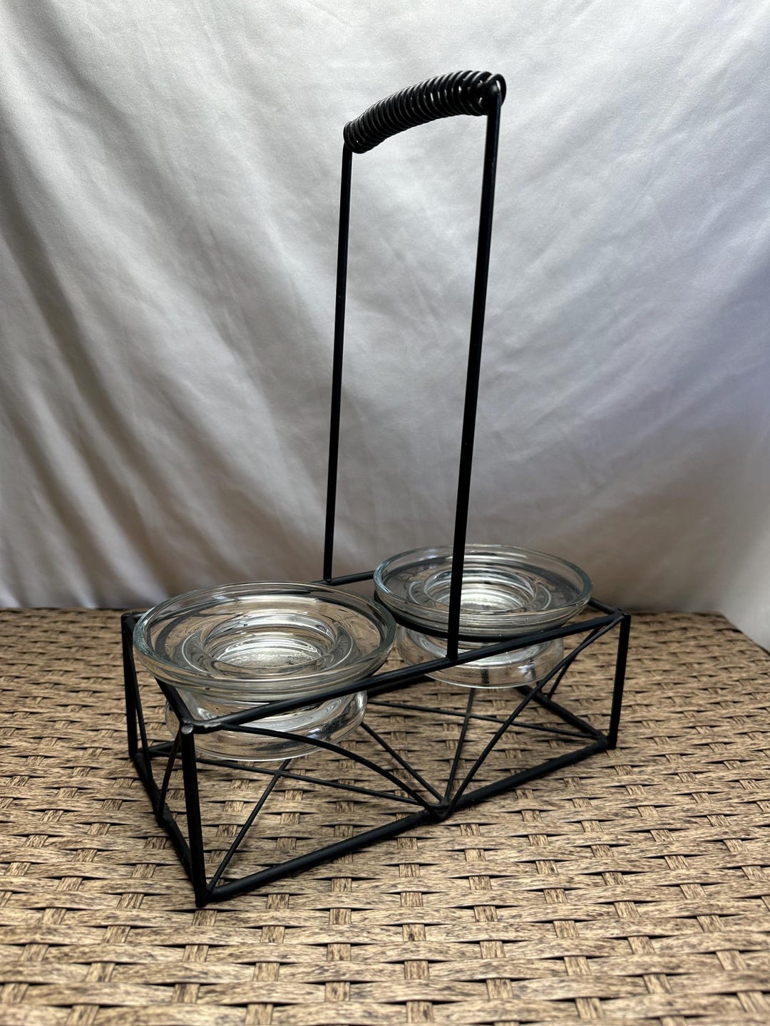 Black Wire Candle Cradle With Glass Cups - Modern Farmhouse Style - Etsy