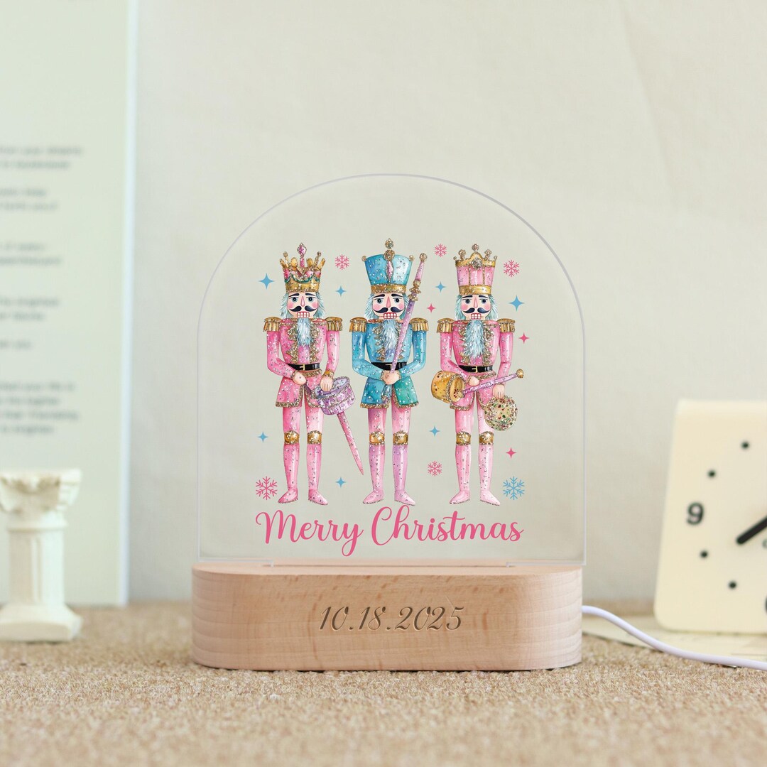 Nutcracker Soldiers Night Light, Custom Merry Christmas Lamp, Custom ...