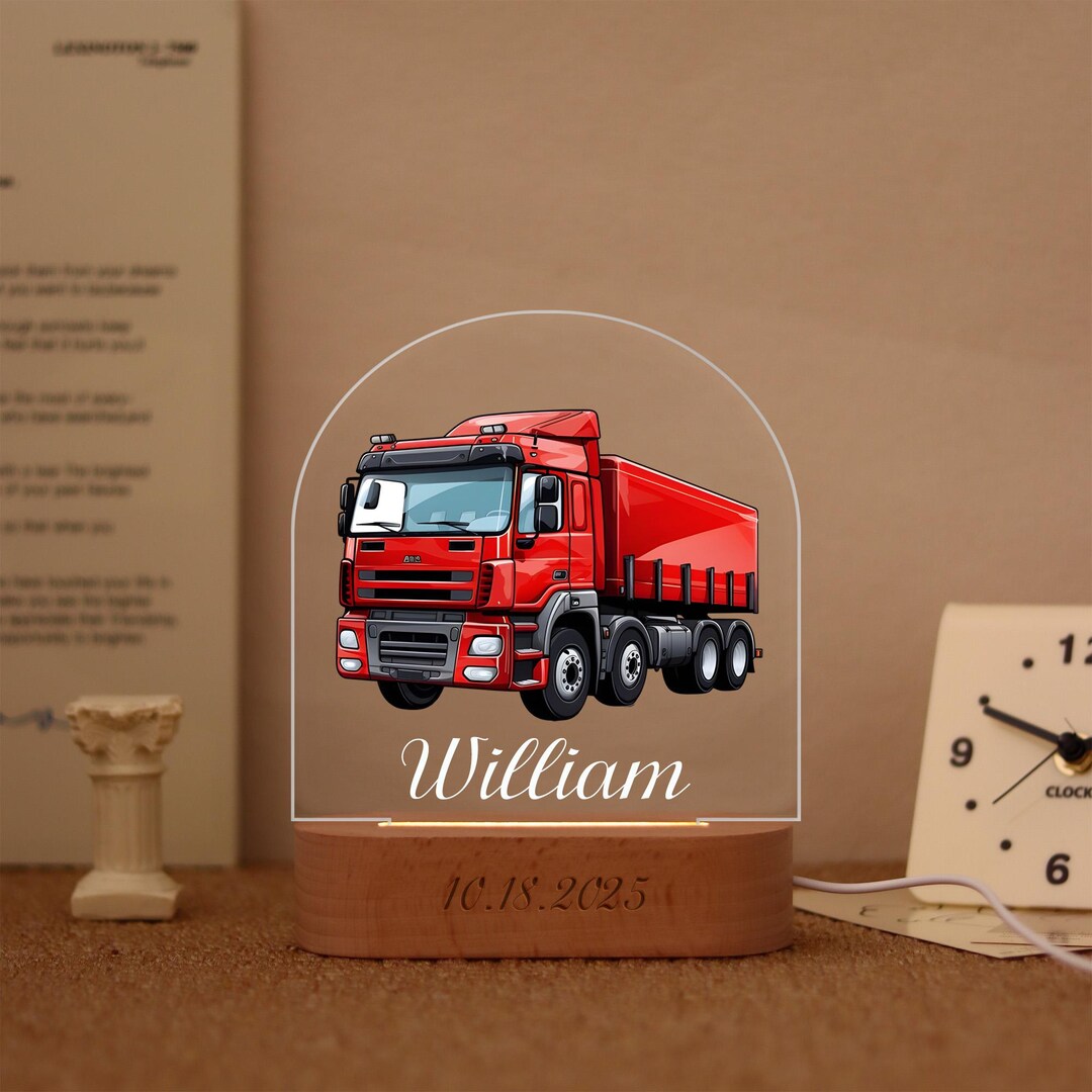 Red Truck Night Light, Custom Boys Night Light, Cars Night Lamp ...