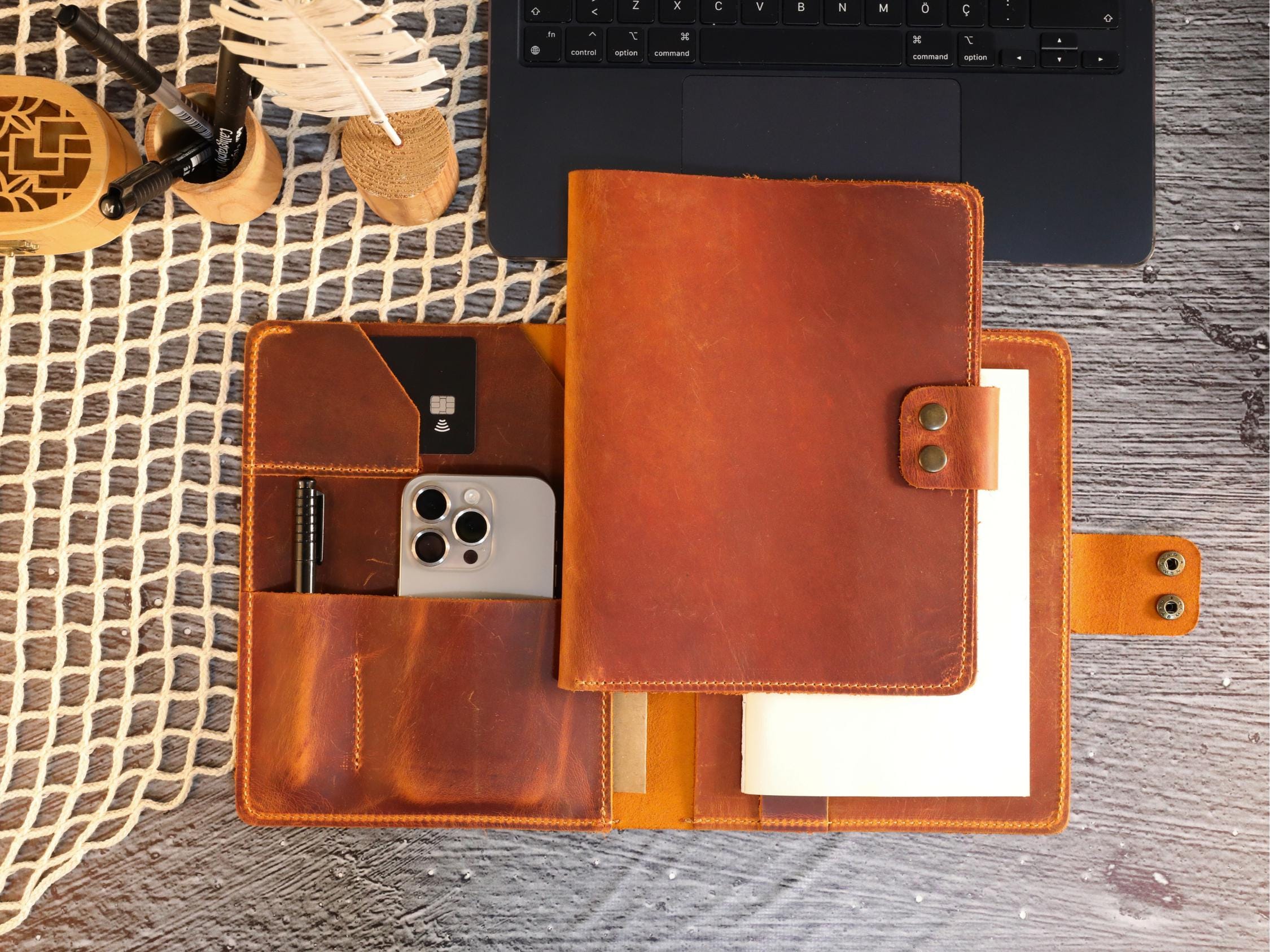 Personalized Leather Portfolio, A4 Portfolio for Men, Custom Portfolio ...