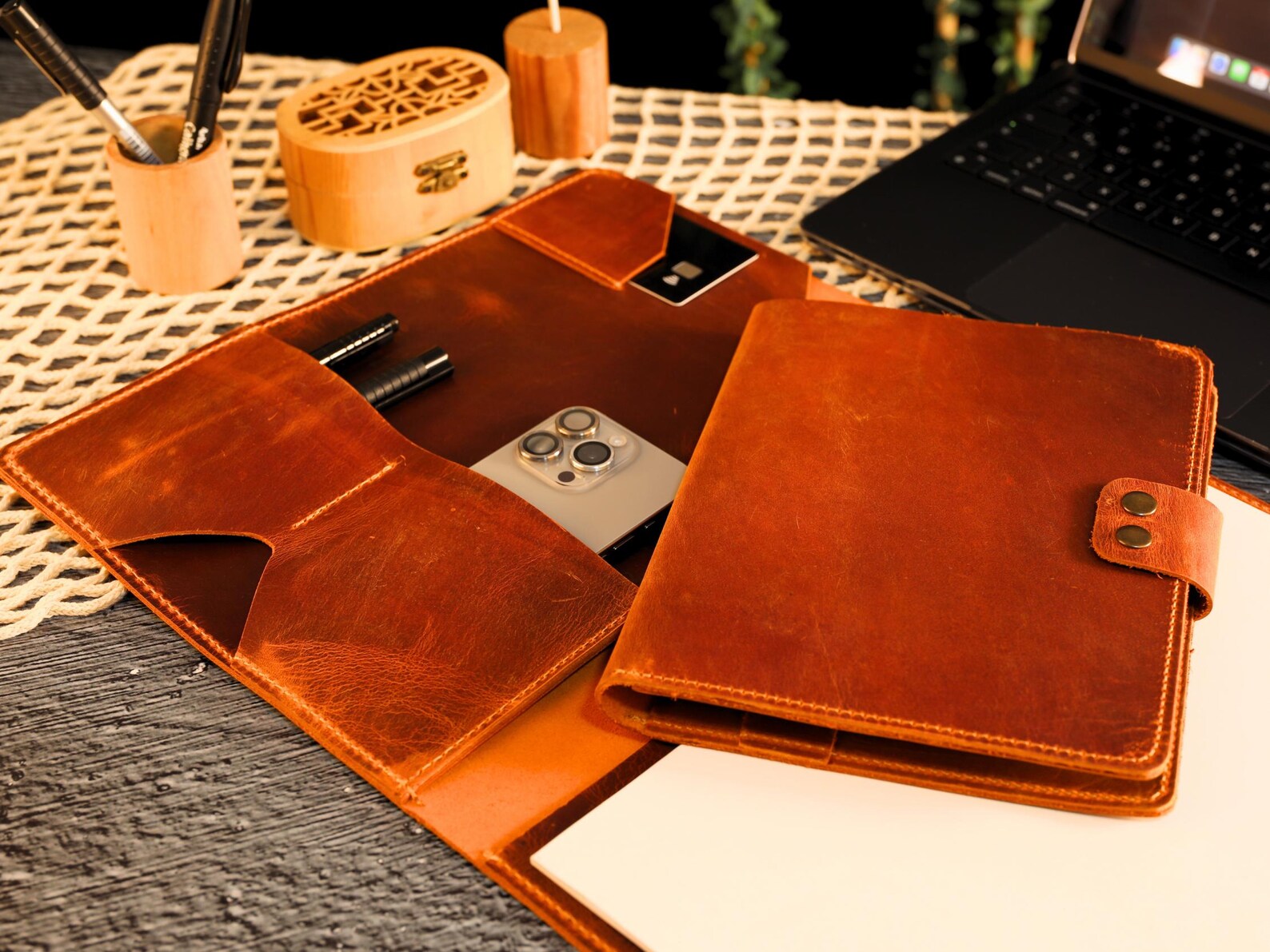 Personalized Leather Portfolio, A4 Portfolio for Men, Custom Portfolio ...