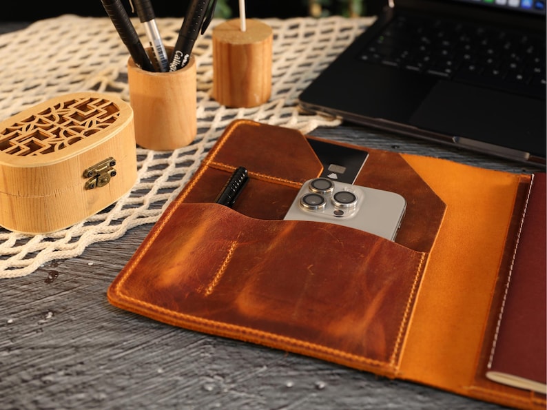 Personalized Leather Portfolio, A5 Folder Portfolio, Leather Padfolio ...