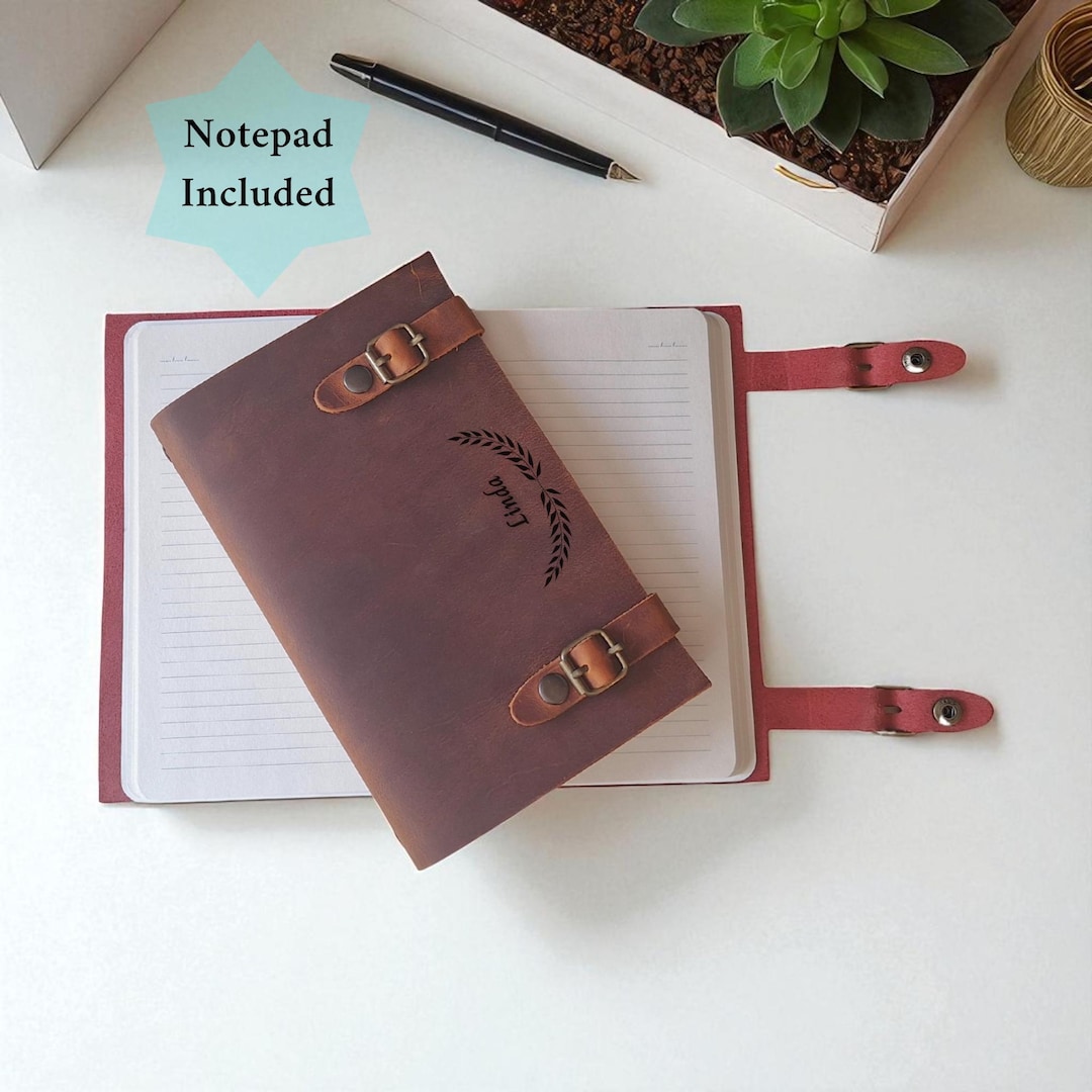Personalized Refillable Leather Notebook, Custom Engraved Employee ...