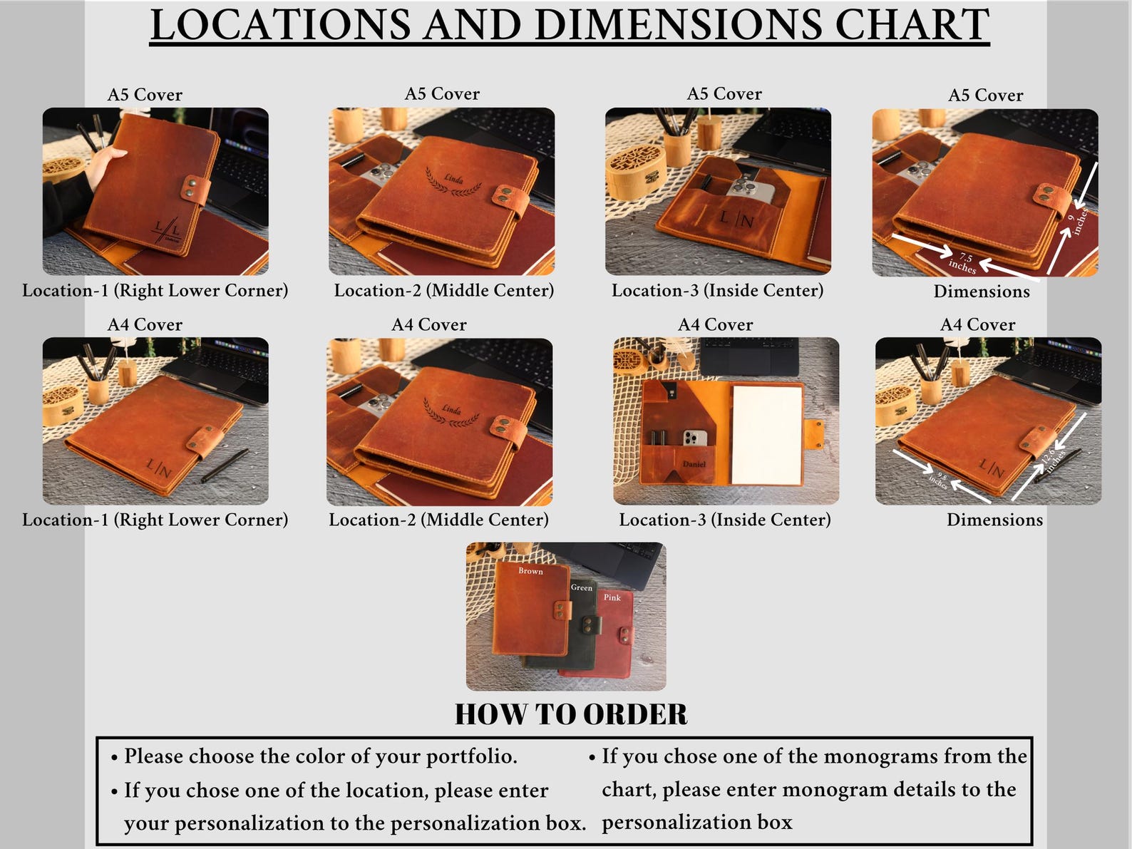 Personalized Leather Portfolio, A4 Portfolio for Men, Custom Portfolio ...