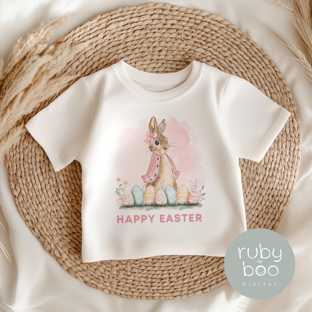 Happy Easter Egg Bunny Design, PNG, Svg Flopsy Rabbit Pink Bunny, Baby ...